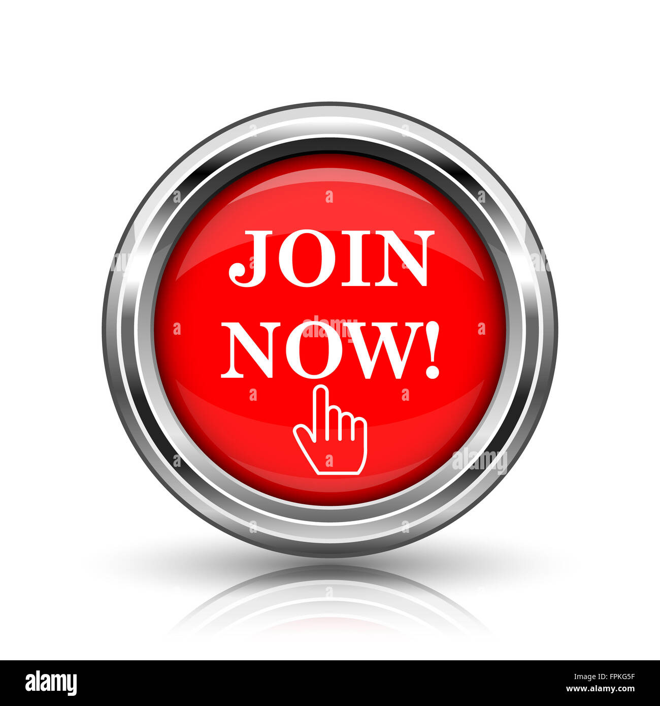 Join now icon. Shiny glossy internet button on white background Stock Photo - Alamy