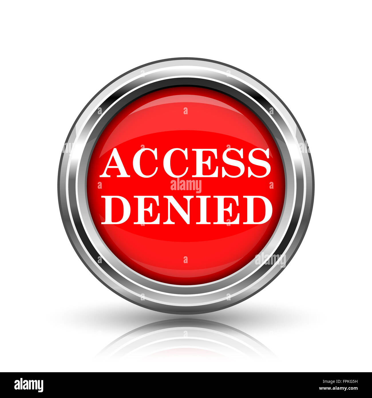 Access denied icon. Shiny glossy internet button on white background ...