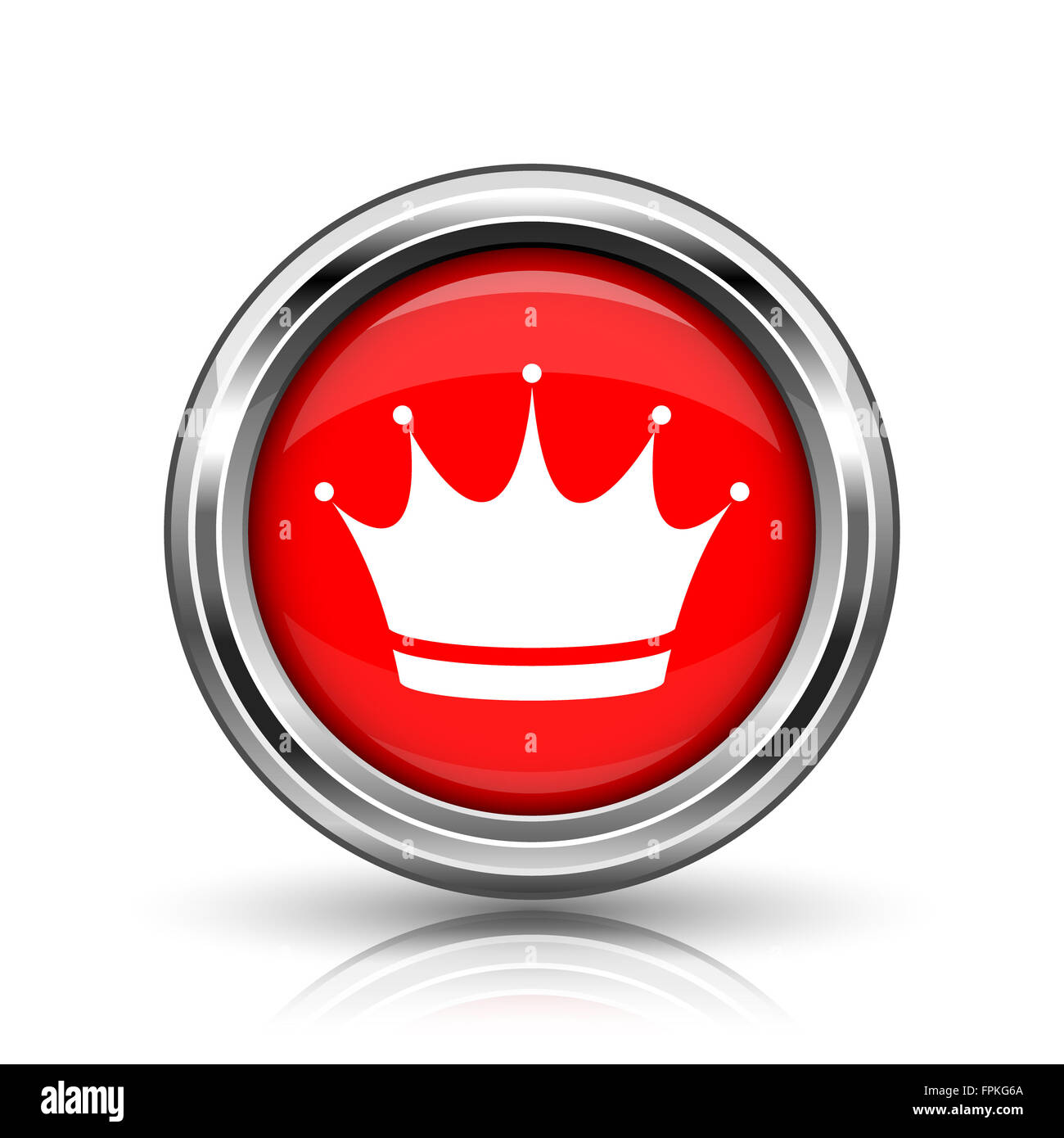 Crown icon. Shiny glossy internet button on white background Stock ...