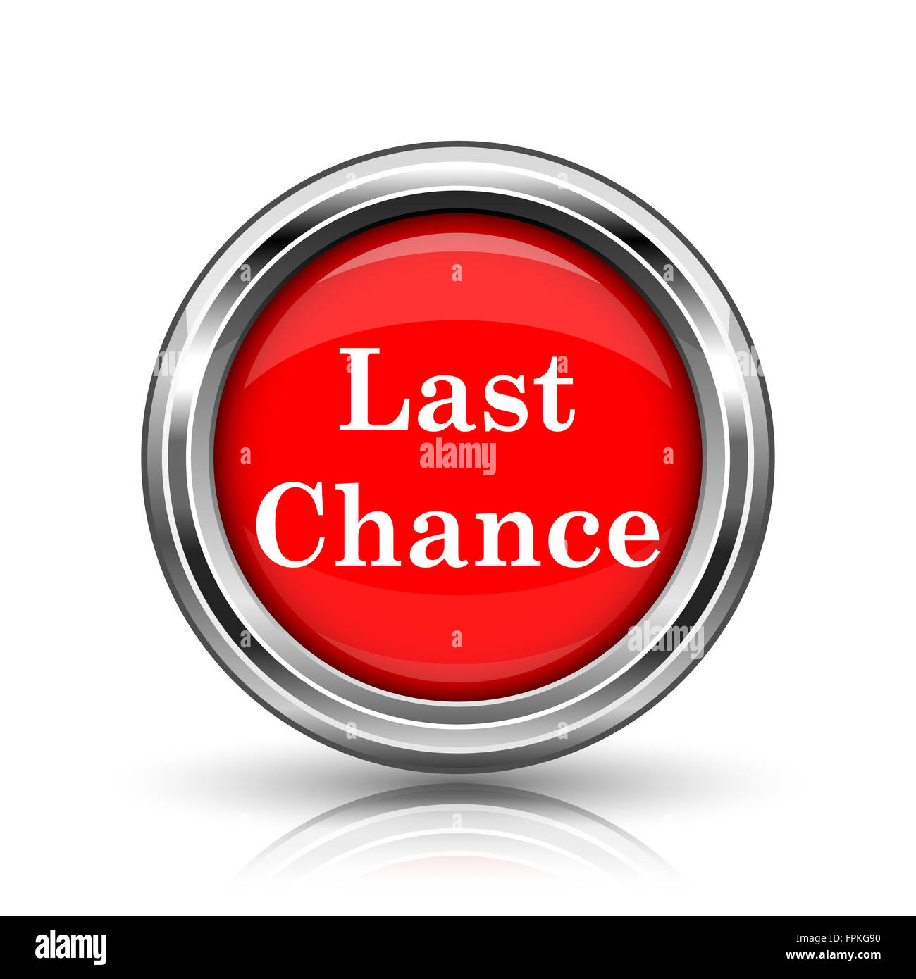 Last chance icon. Shiny glossy internet button on white background ...