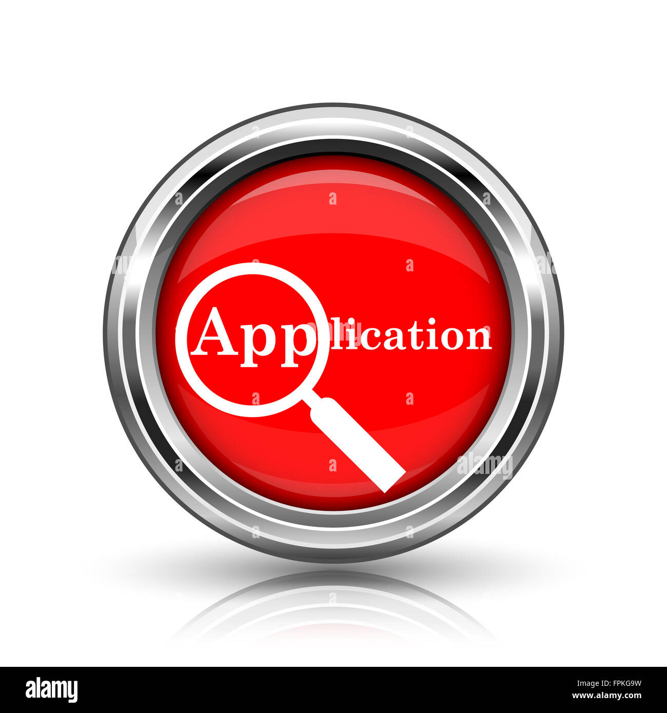 Application icon. Shiny glossy internet button on white background ...