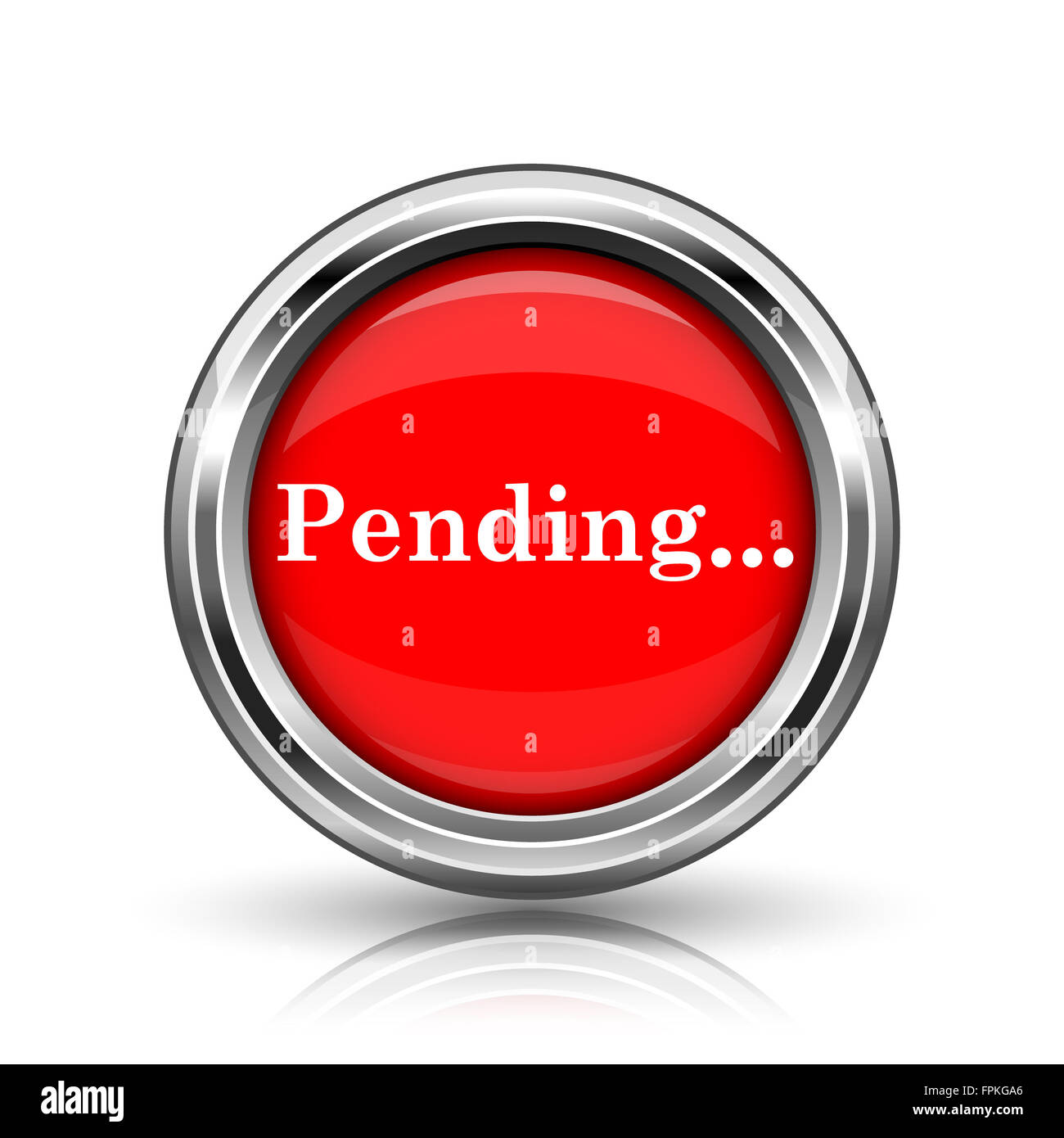 Pending icon. Shiny glossy internet button on white background Stock ...