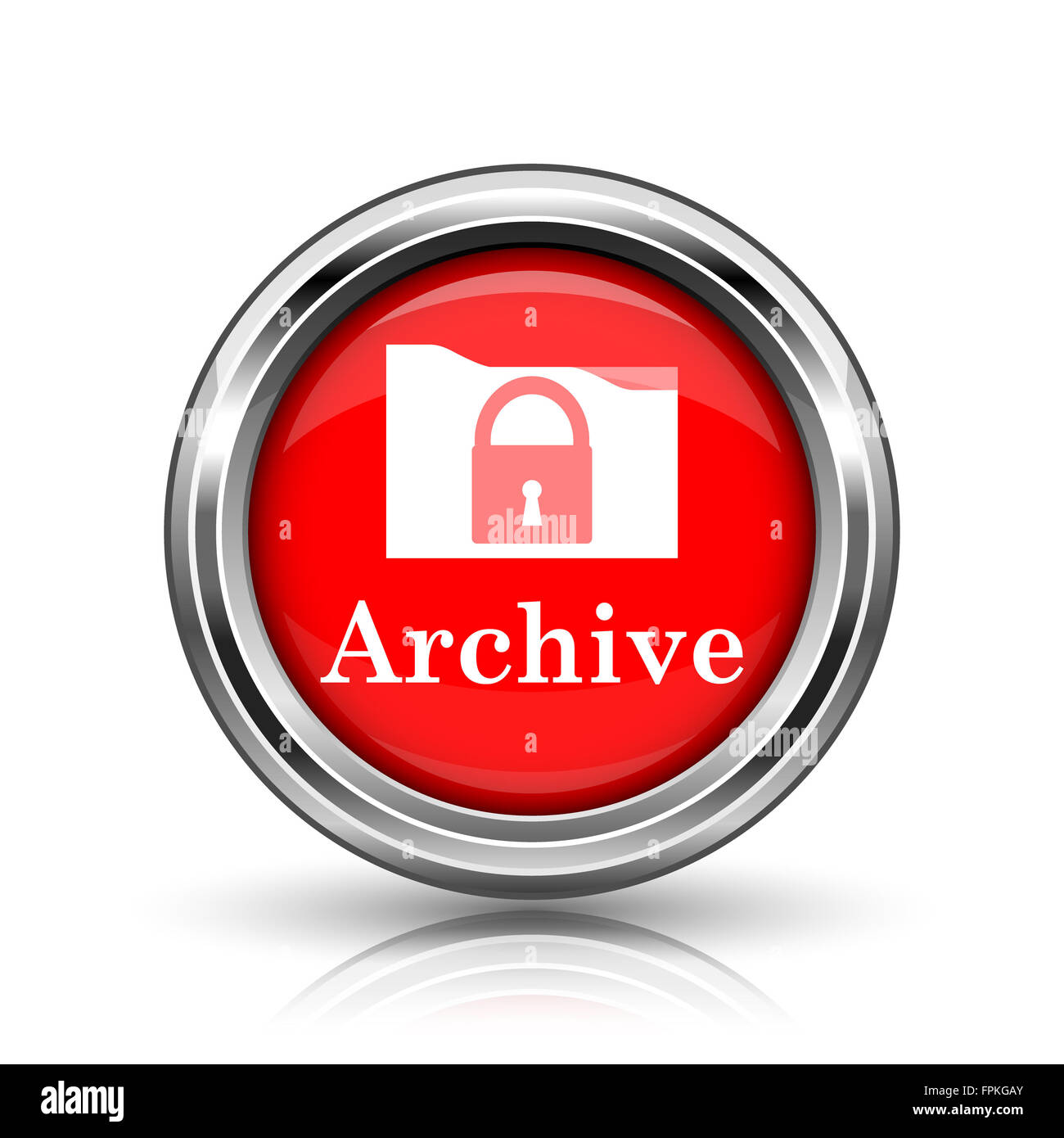Archive icon. Shiny glossy internet button on white background Stock ...