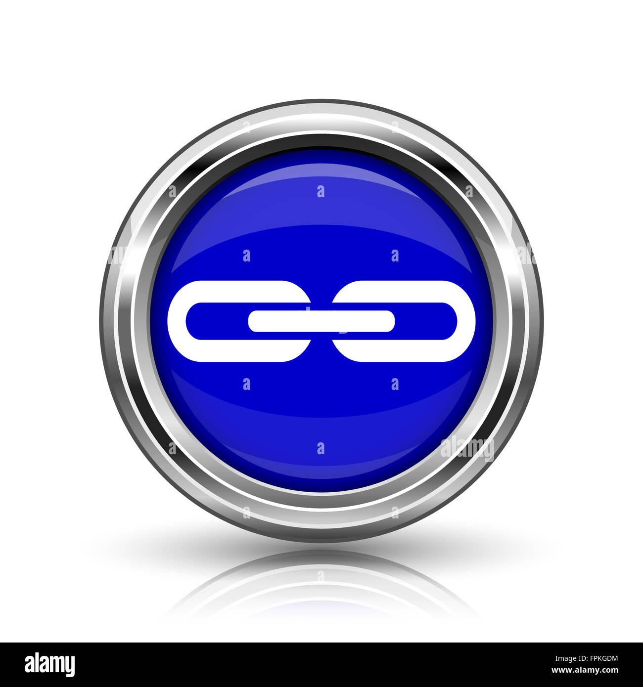 Link icon. Shiny glossy internet button on white background Stock Photo ...