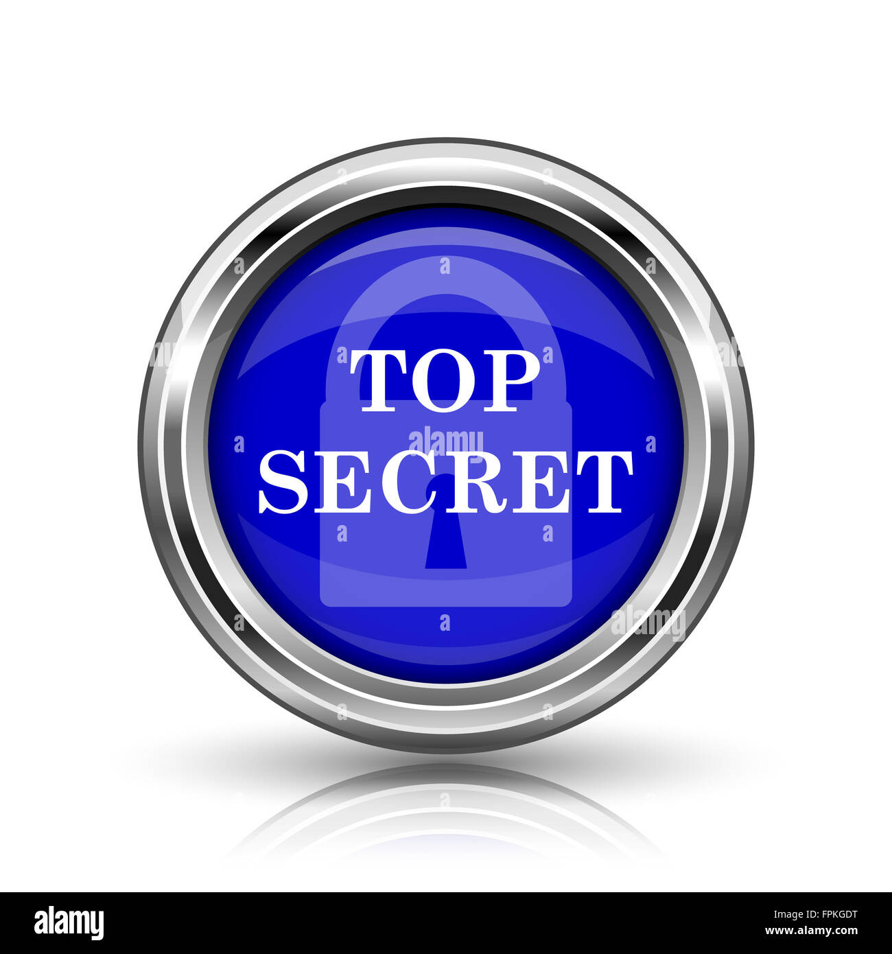 Top secret icon. Shiny glossy internet button on white background Stock ...