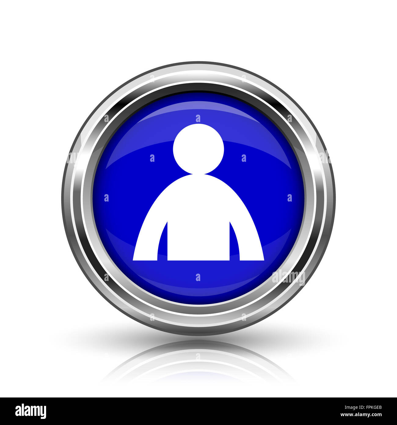 User profile icon. Shiny glossy internet button on white background ...