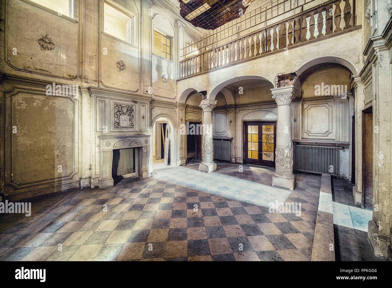 Entrance hall of a former children's home Stock Photo - Alamy