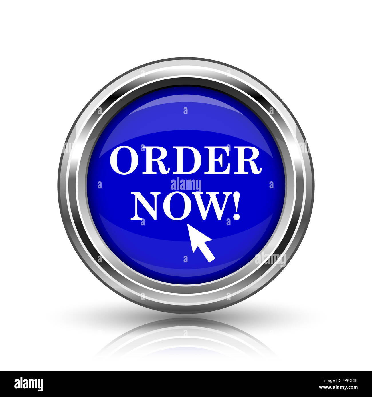 Order now icon. Shiny glossy internet button on white background Stock ...