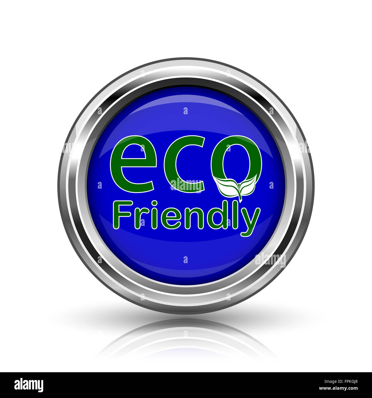 Eco Friendly icon. Shiny glossy internet button on white background ...