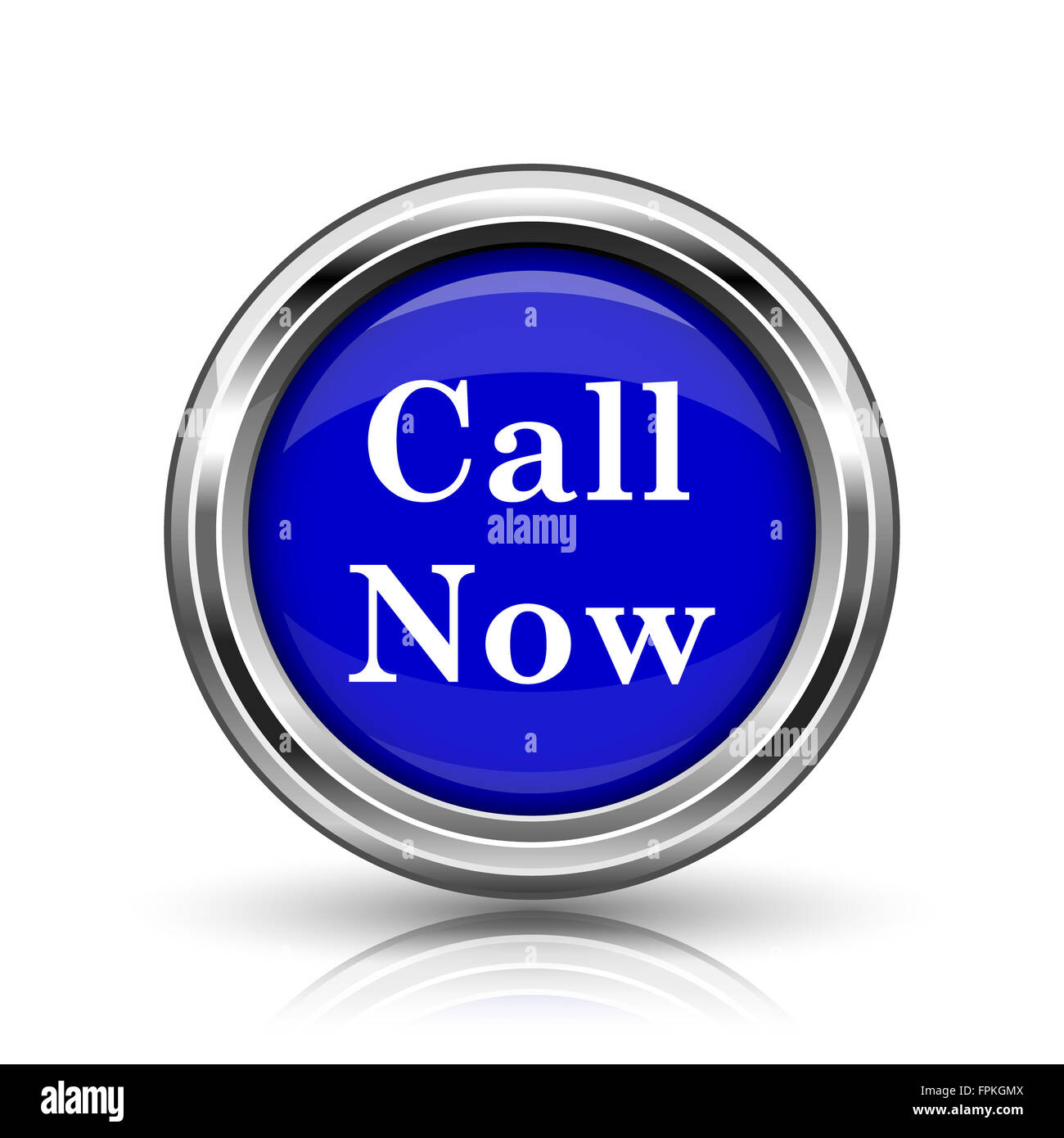 Call now icon. Shiny glossy internet button on white background Stock ...