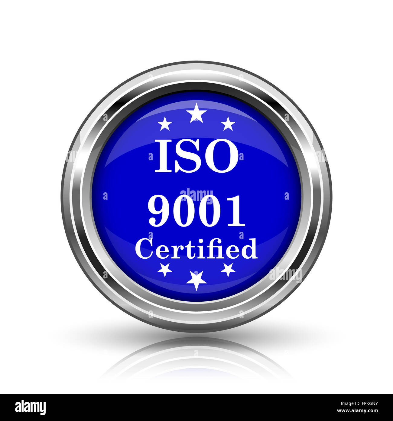 ISO9001 icon. Shiny glossy internet button on white background Stock ...