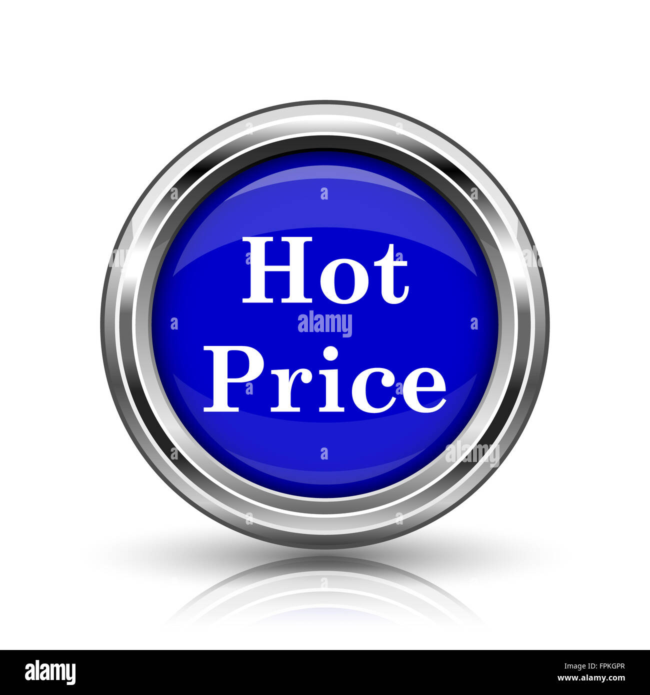 Hot price icon. Shiny glossy internet button on white background Stock ...