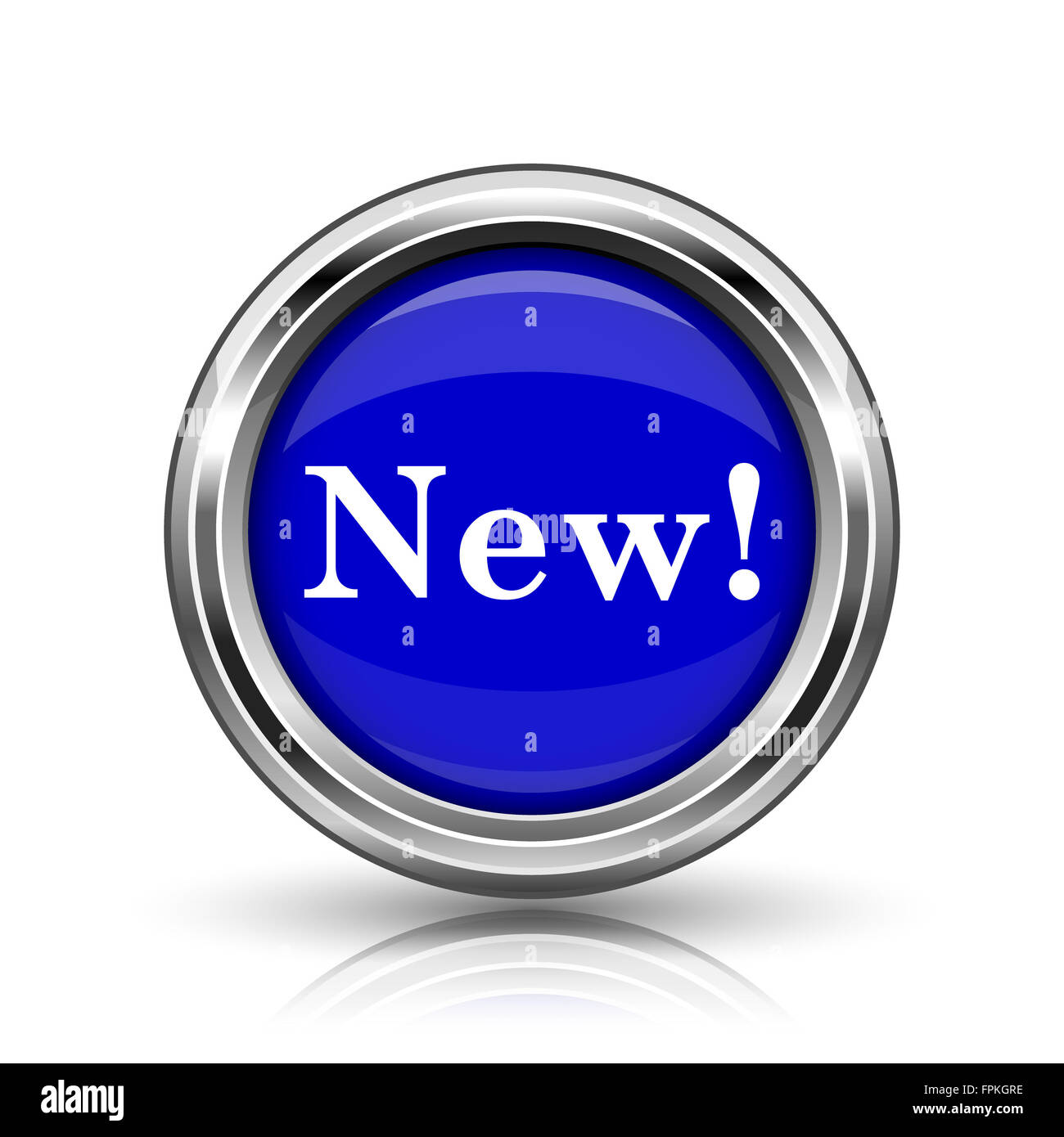 New icon. Shiny glossy internet button on white background Stock Photo ...