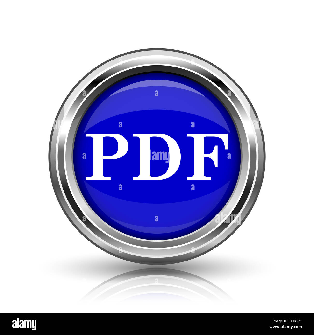 PDF icon. Shiny glossy internet button on white background Stock Photo ...