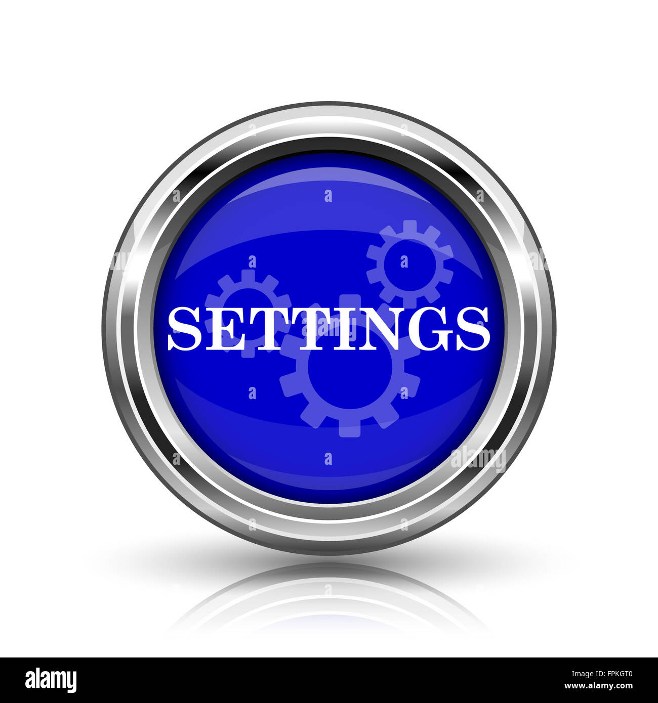 Settings icon. Shiny glossy internet button on white background Stock ...