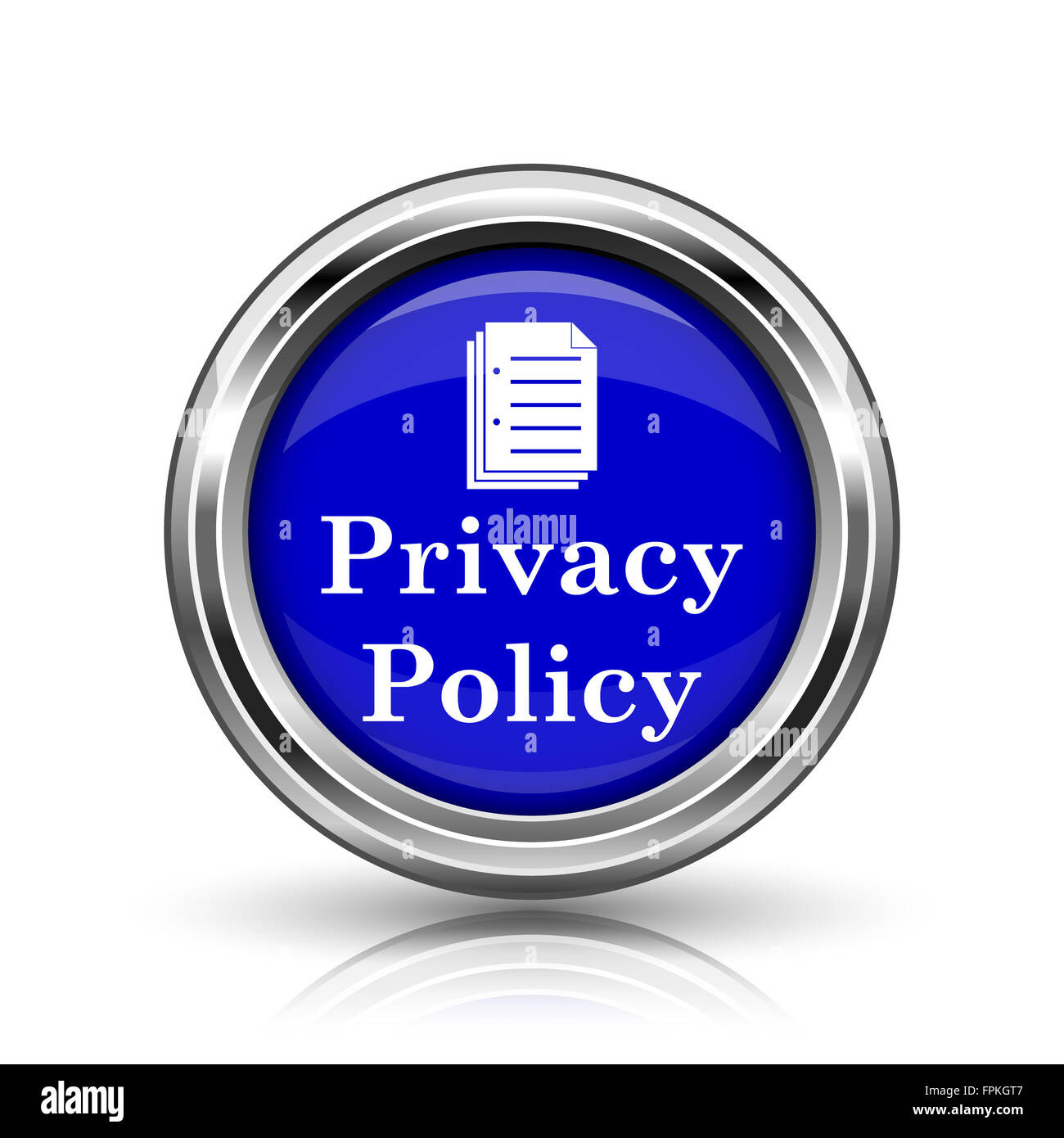 Privacy policy icon. Shiny glossy internet button on white background ...
