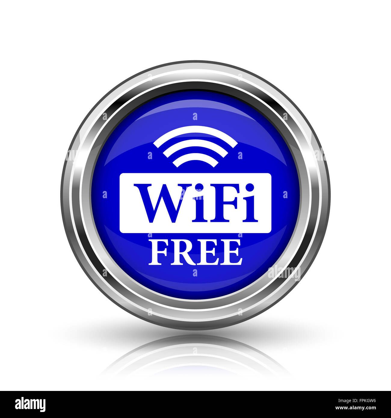 WIFI free icon. Shiny glossy internet button on white background Stock ...