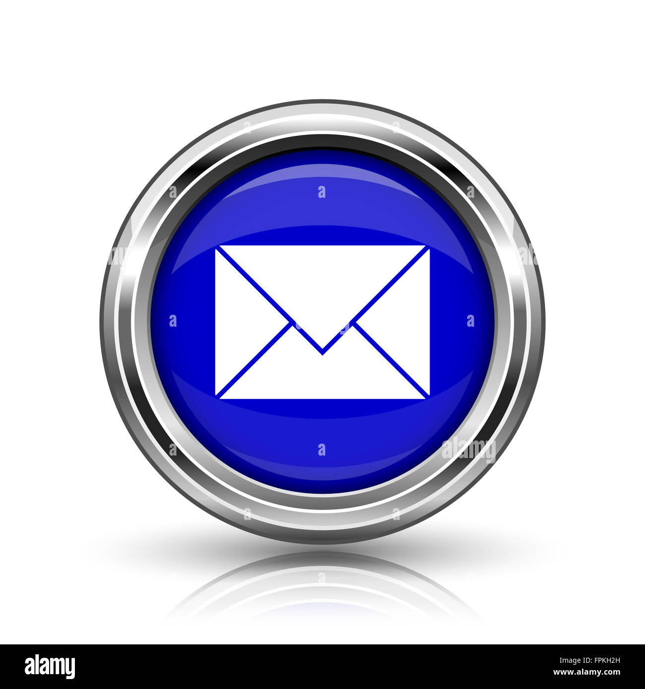 E-mail icon. Shiny glossy internet button on white background Stock ...