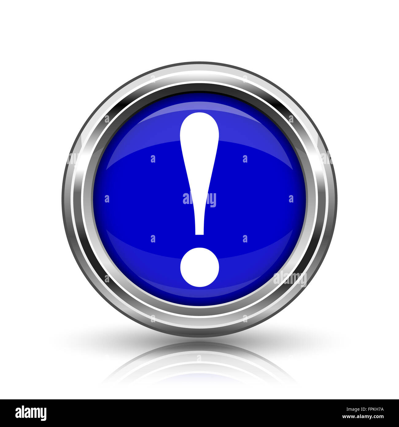 Attention icon. Shiny glossy internet button on white background Stock ...