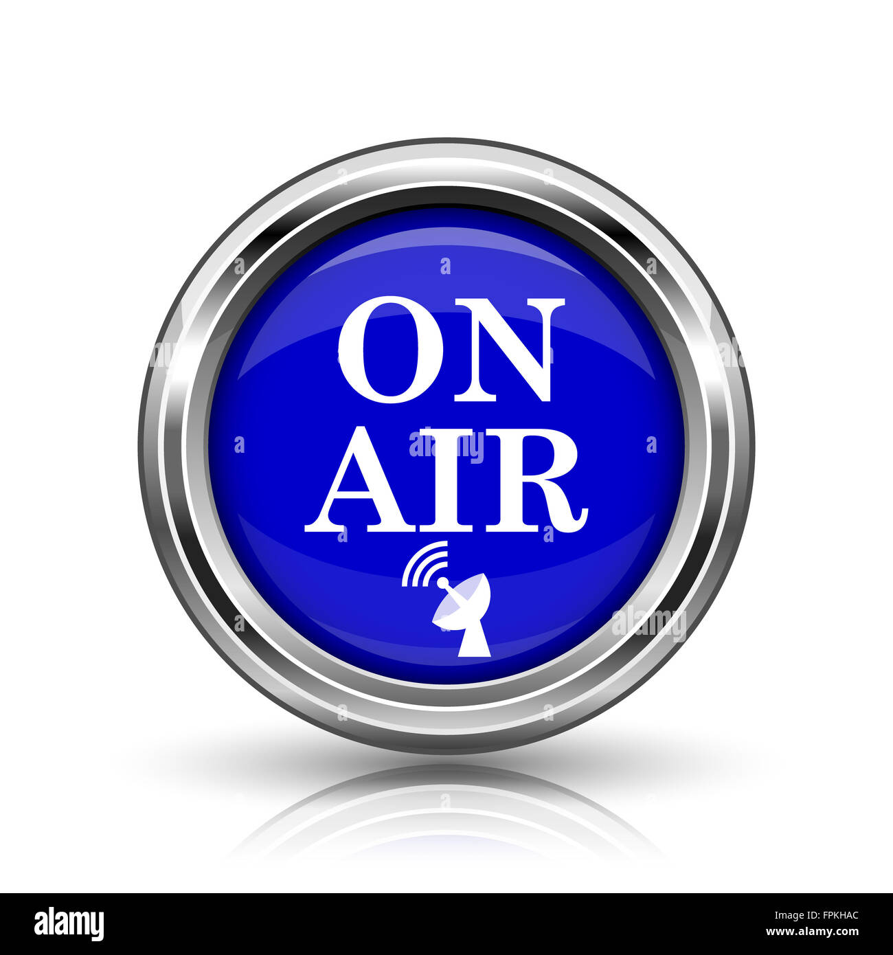 On air icon. Shiny glossy internet button on white background Stock ...
