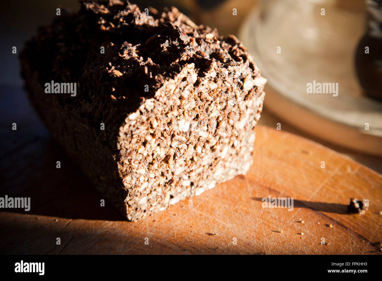Black bread in the morning light Stock Photo - Alamy