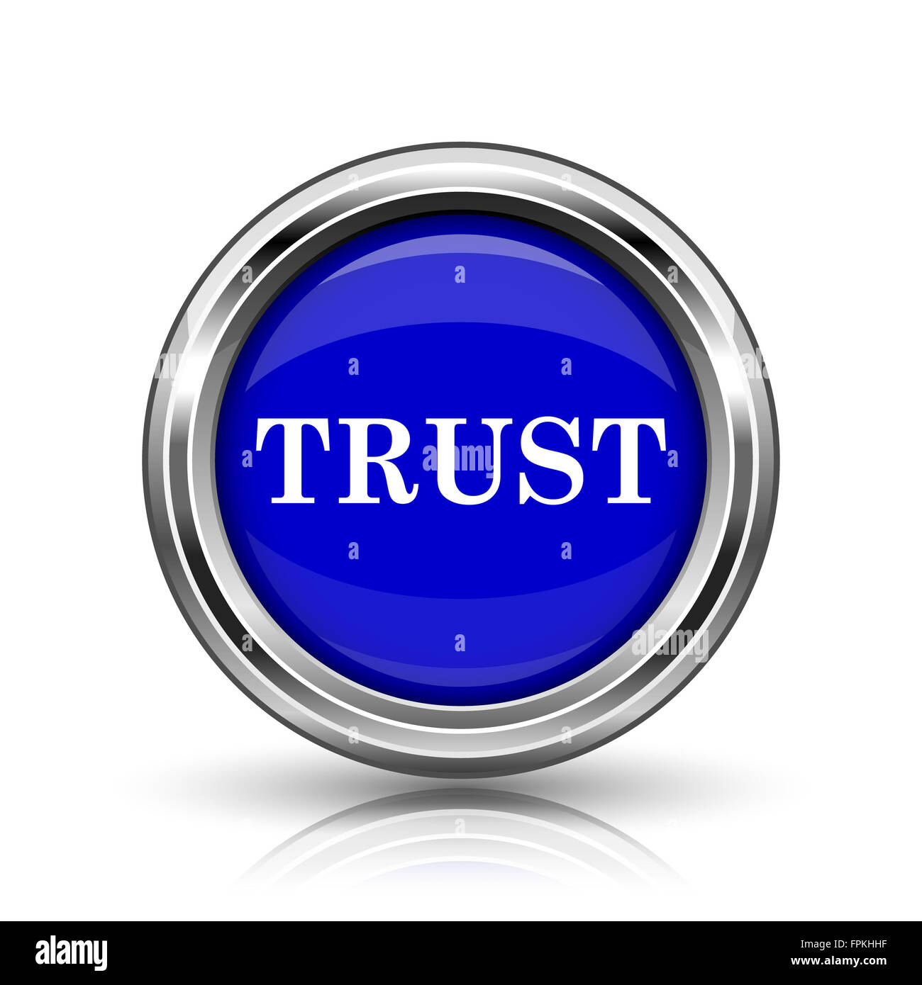 Trust icon. Shiny glossy internet button on white background Stock ...