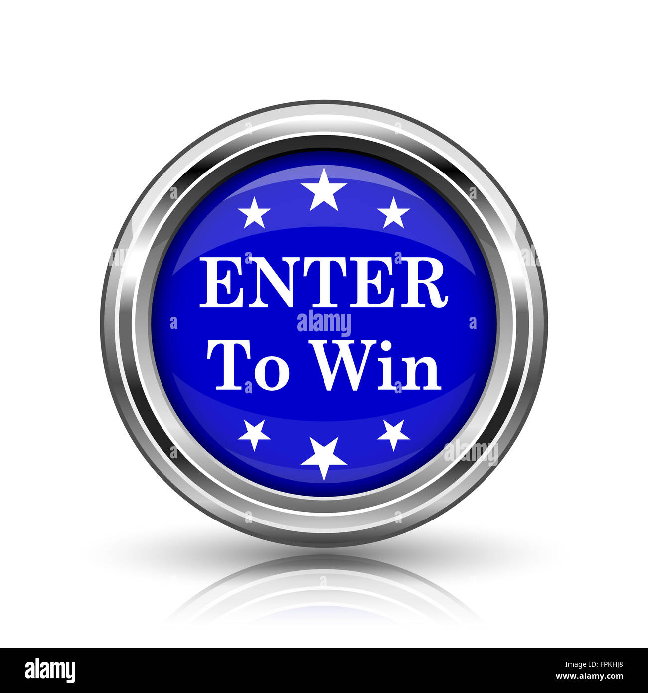 Enter to win icon. Shiny glossy internet button on white background ...