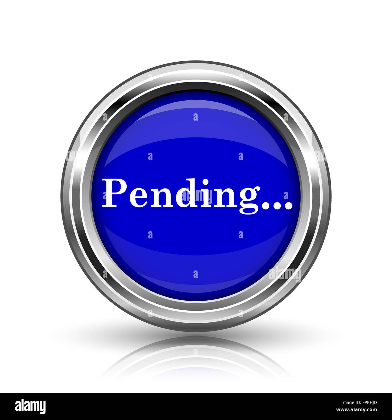 Pending icon. Shiny glossy internet button on white background Stock ...