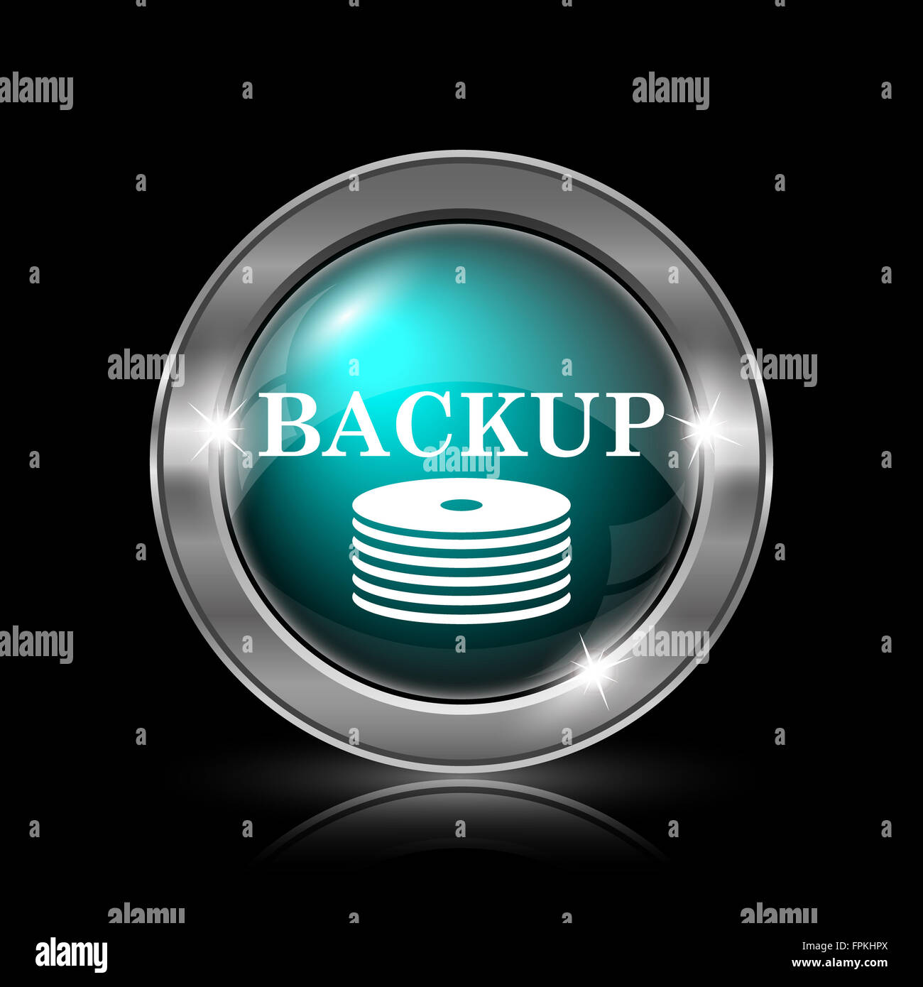 Back-up icon. Metallic internet button on black background Stock Photo ...