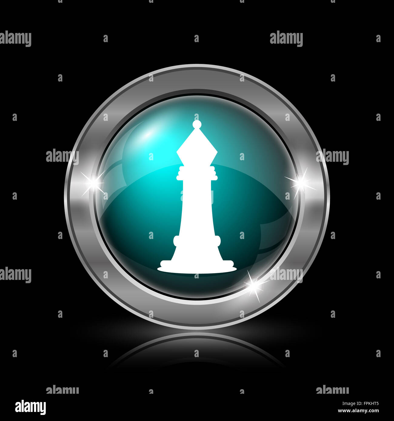 Chess icon. Metallic internet button on black background Stock Photo ...