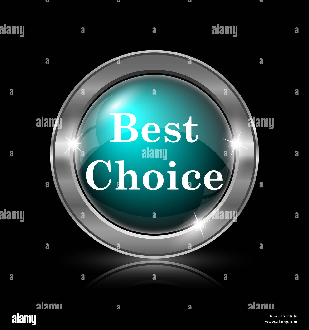 Best choice icon. Metallic internet button on black background Stock ...
