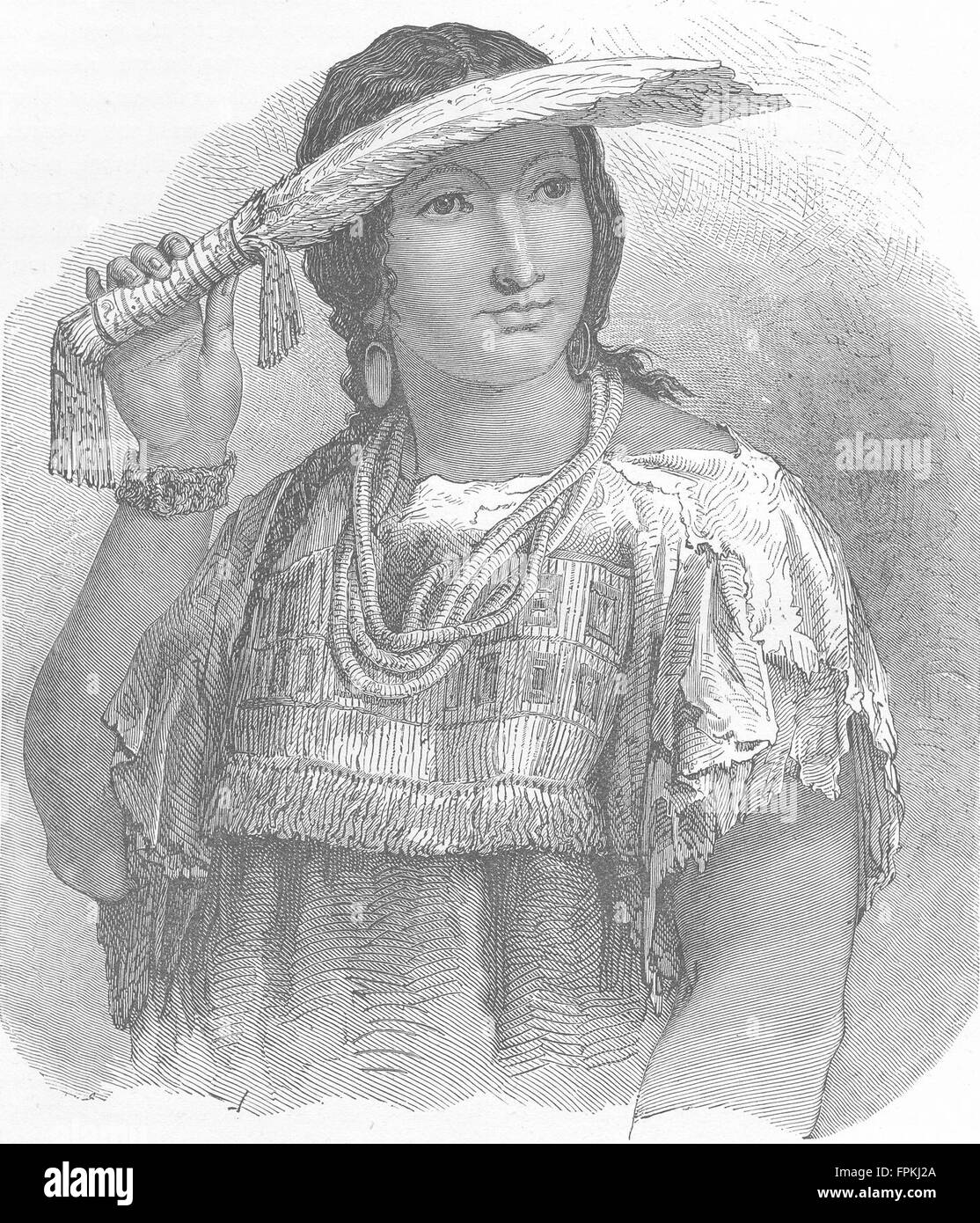 PORTRAITS: In Pawn Indian Village: Louisa, half-caste, antique print ...