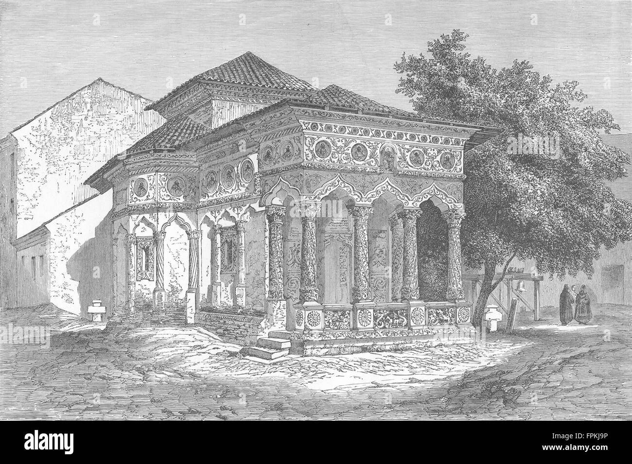 ROMANIA: Danubian Principalities: Church, Bucharest, antique print 1880 ...