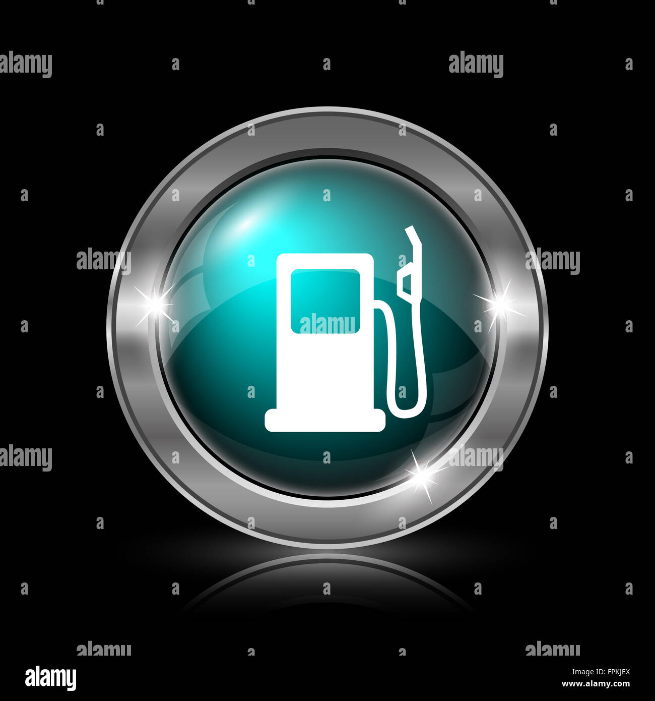 Gas pump icon. Metallic internet button on black background Stock Photo ...
