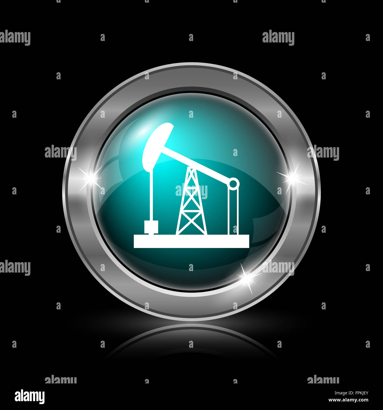 Oil pump icon. Metallic internet button on black background Stock Photo ...