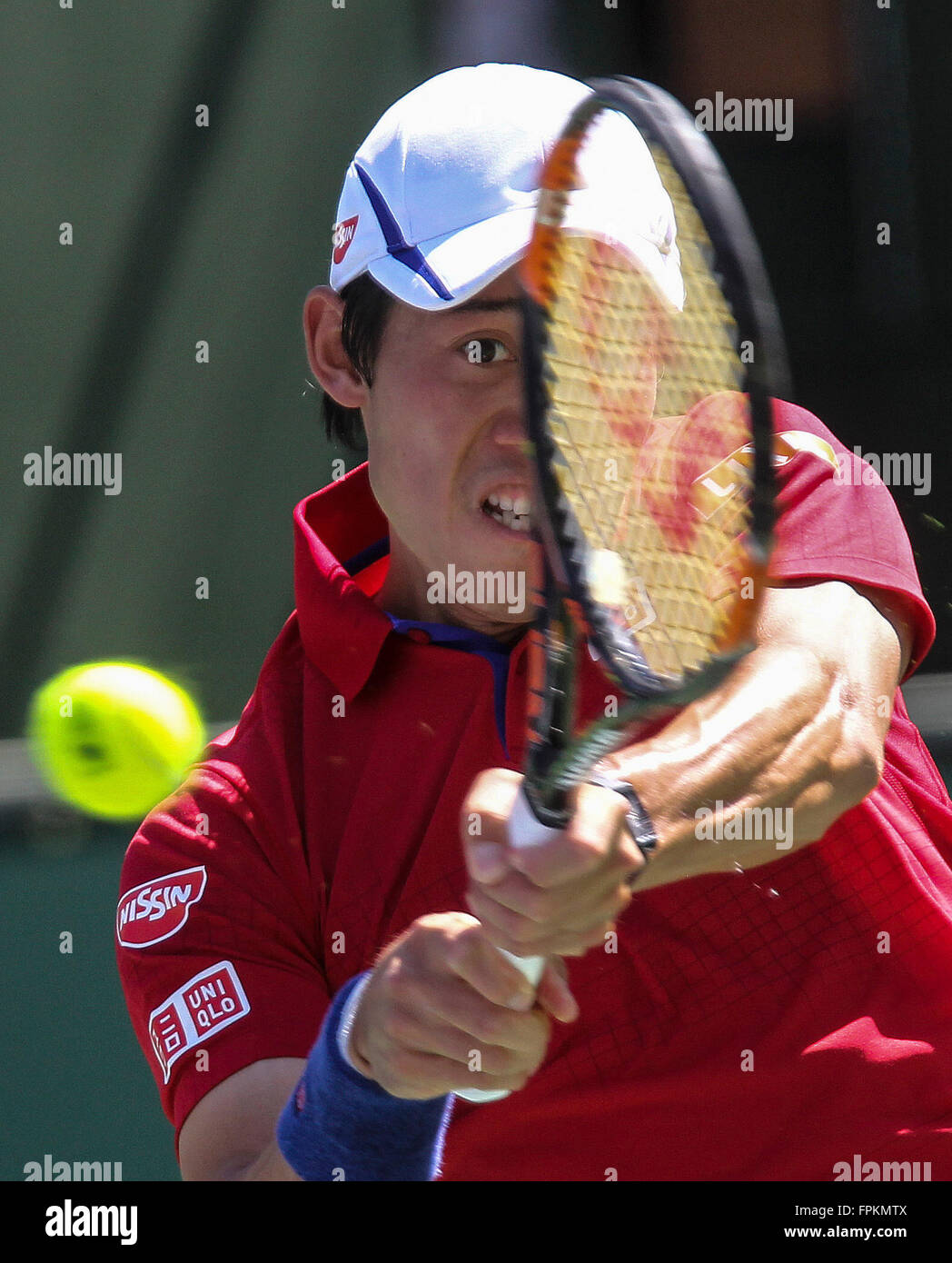 Indian Wells, California in the USA. 18th Mar, 2016. Kei Nishikori of ...