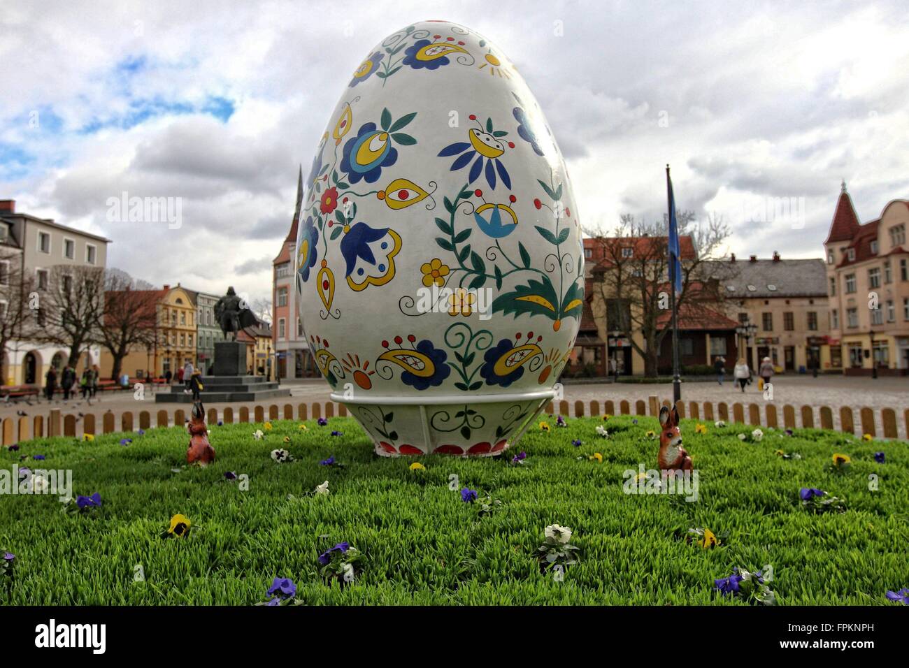 Wejherowo, Poland 19th, March 2016 Giant Easter egg painted in the ...
