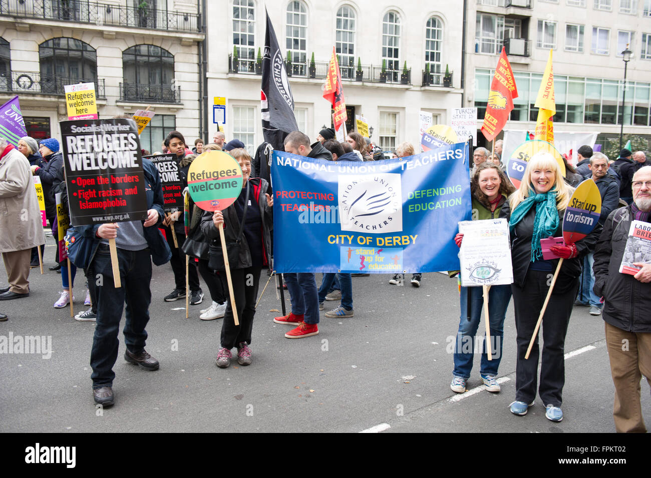 London, UK. 19th March, 2016. Stand Up to Racism National Demonstration ...