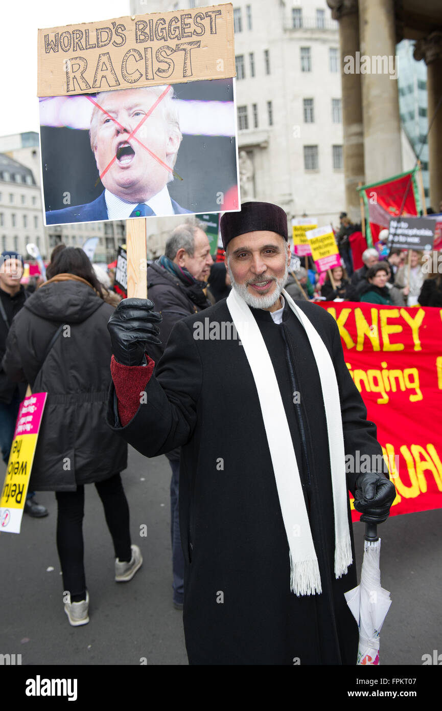London, UK. 19th March, 2016. Stand Up to Racism National Demonstration ...