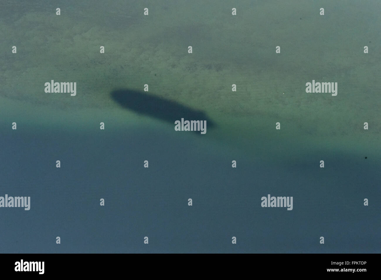 A flight with a zeppelin above Bodensee lake near Friedrichshafen ...