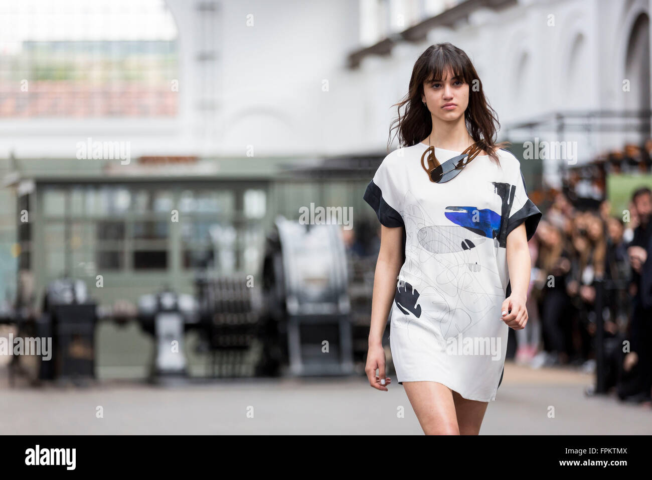 Porto, Portugal. 19th March, 2016. Model walks in the catwalk for ...