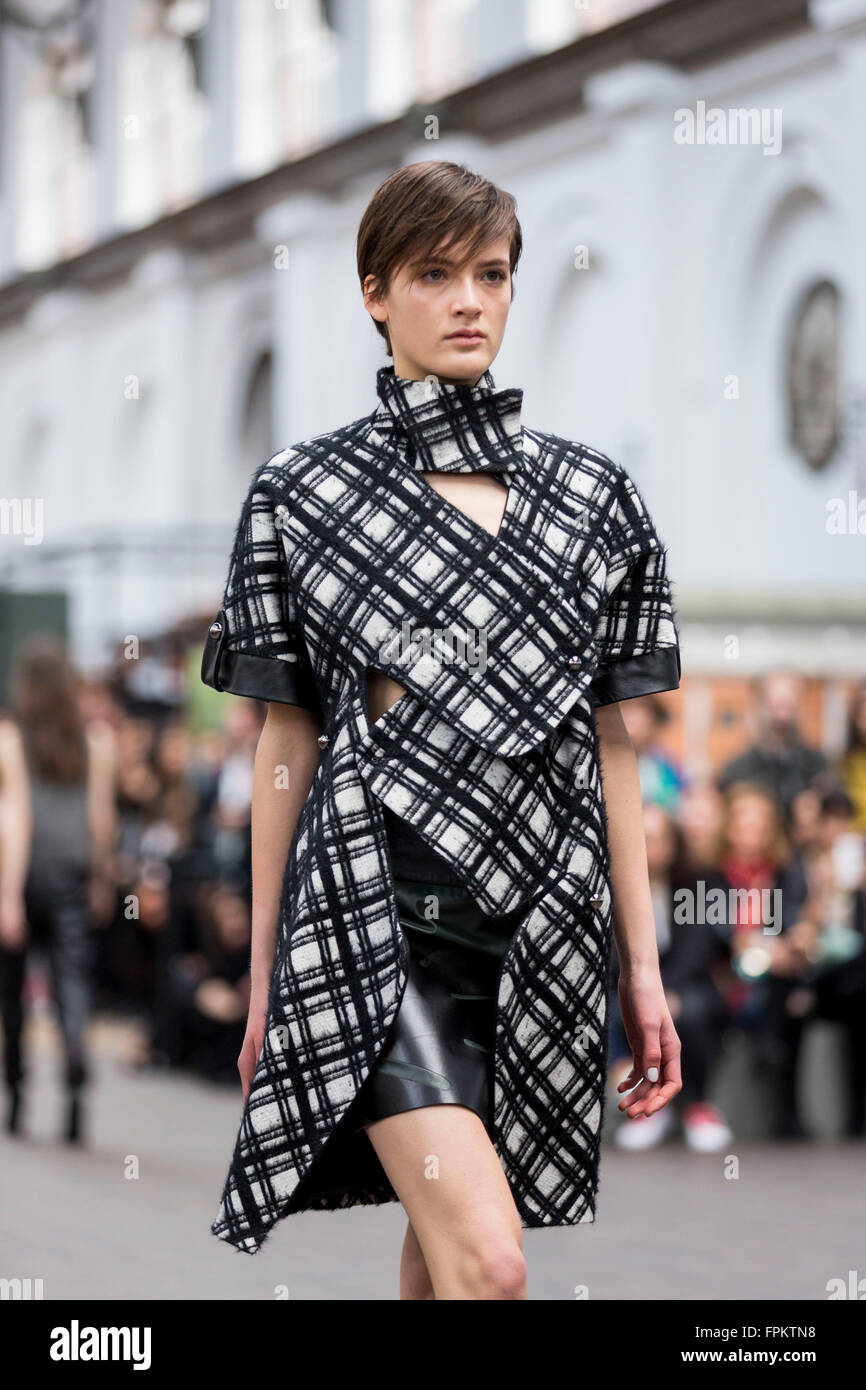 Porto, Portugal. 19th March, 2016. Model walks in the catwalk for ...