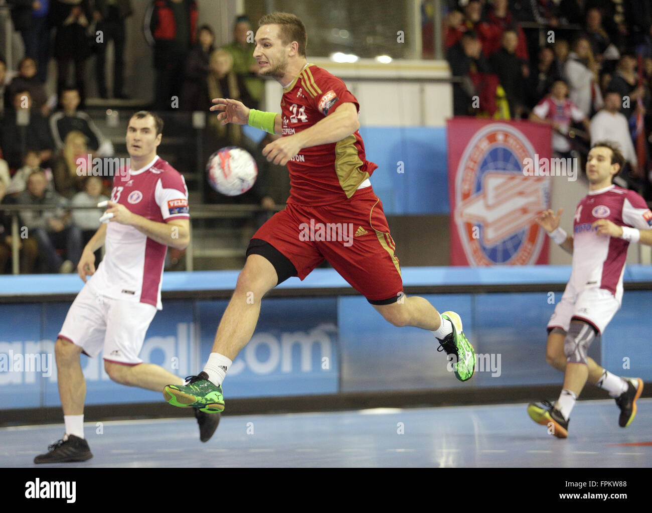 March 19, 2016 - GaÅ¡per MarguÄ of MVM Veszprém KC in action during ...