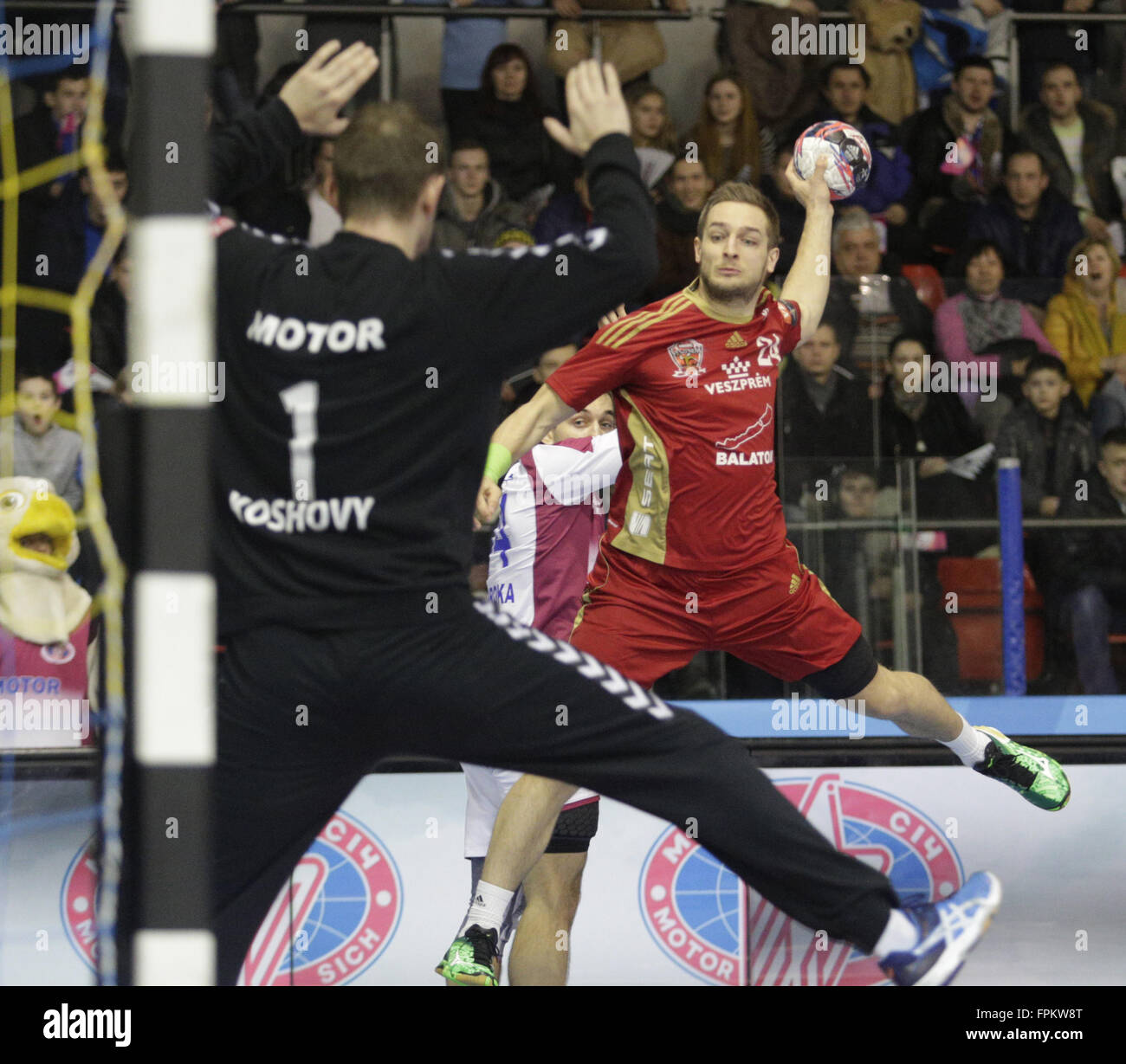 March 19, 2016 - GaÅ¡per MarguÄ of MVM Veszprém KC in action during ...