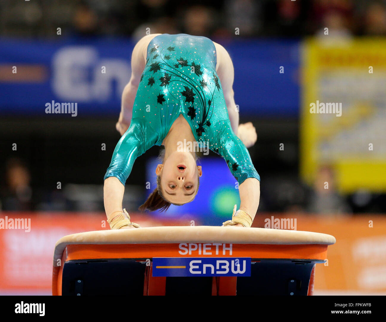 Isabela Onyshko from Canada during practice at the vault at the ...