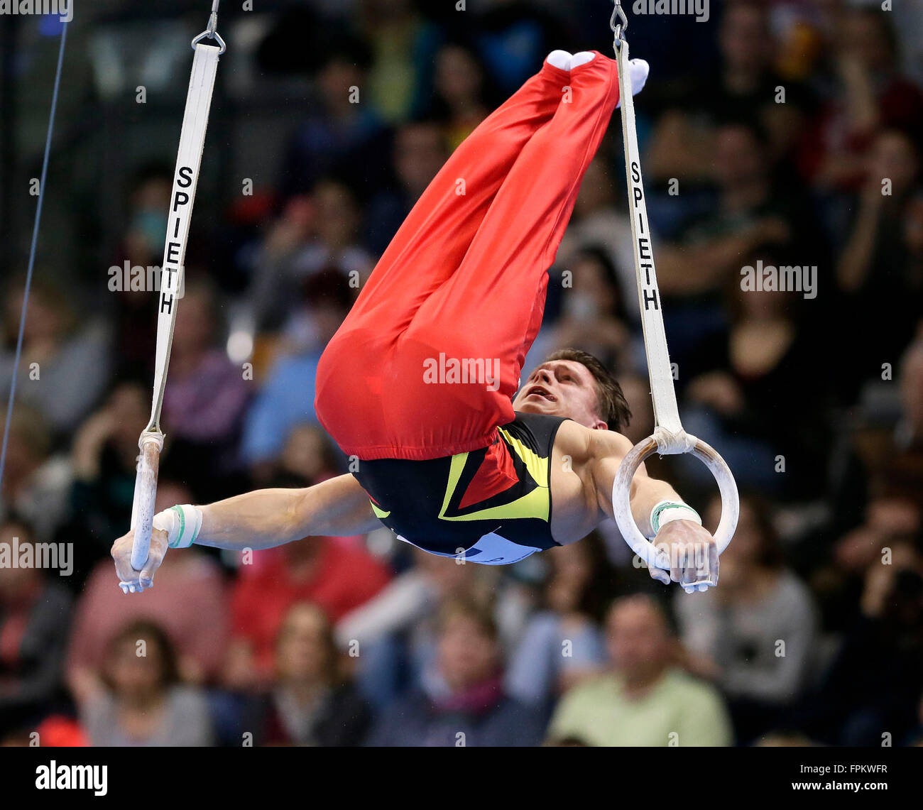 Lukas Dauser from Germany during practice at the rings at the ...