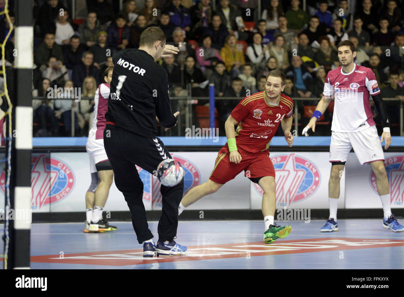 March 19, 2016 - GaÅ¡per MarguÄ of MVM Veszprém KC in action during ...
