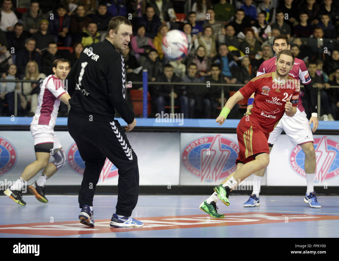 March 19, 2016 - GaÅ¡per MarguÄ of MVM Veszprém KC in action during ...
