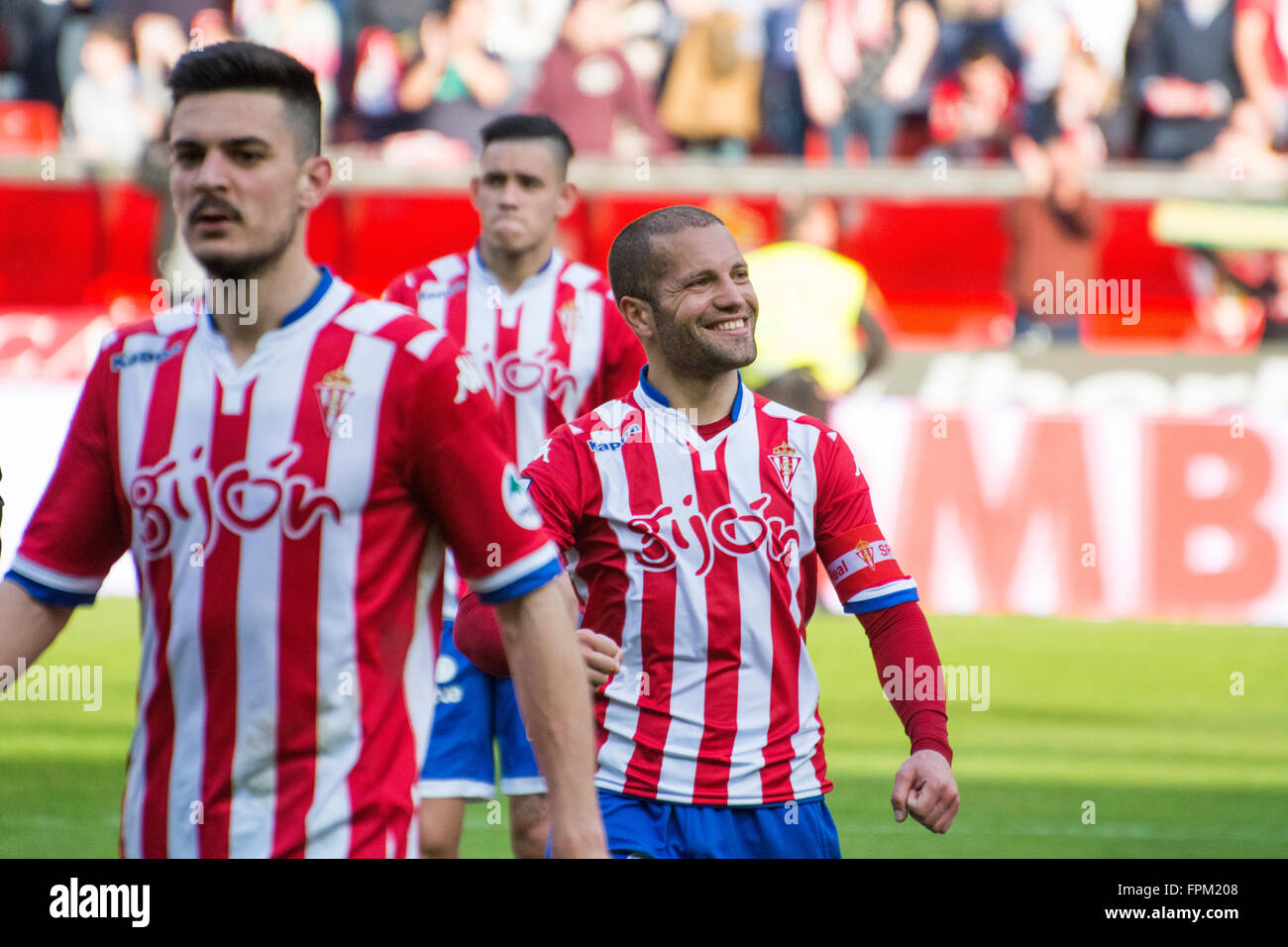 Gijon, Spain. 19th March, 2016. Alberto Lora (Sporting de Gijon ...