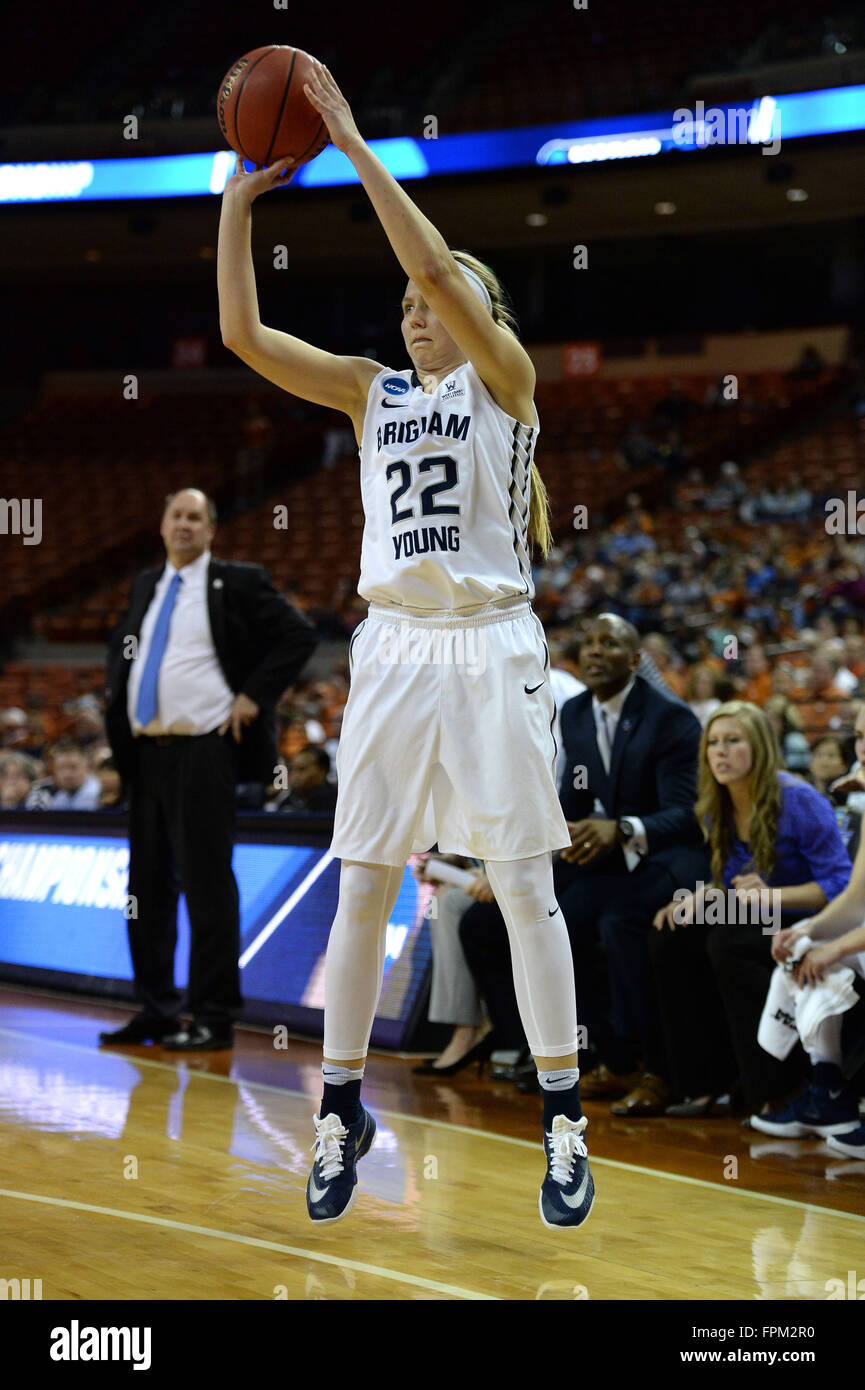March 19, 2016. Kristine Fuller Nielson #22 of the BYU Cougars in ...
